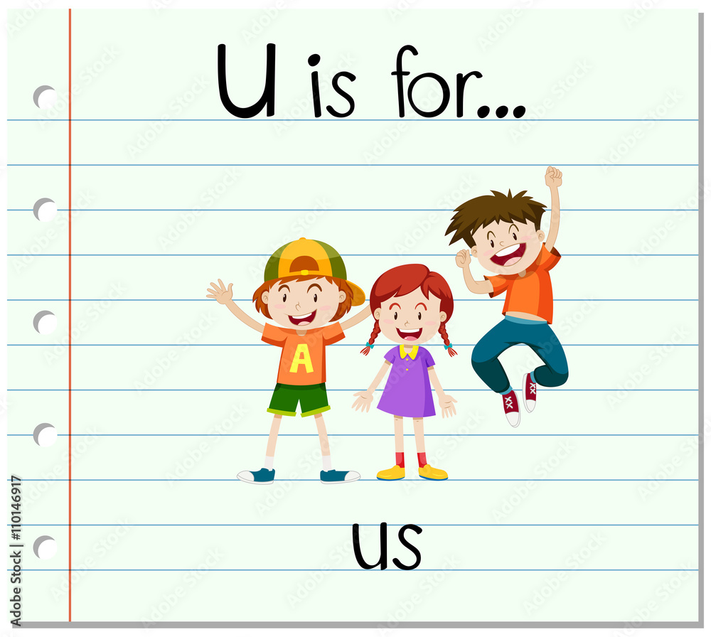 Flashcard letter U is for us Stock Vector | Adobe Stock