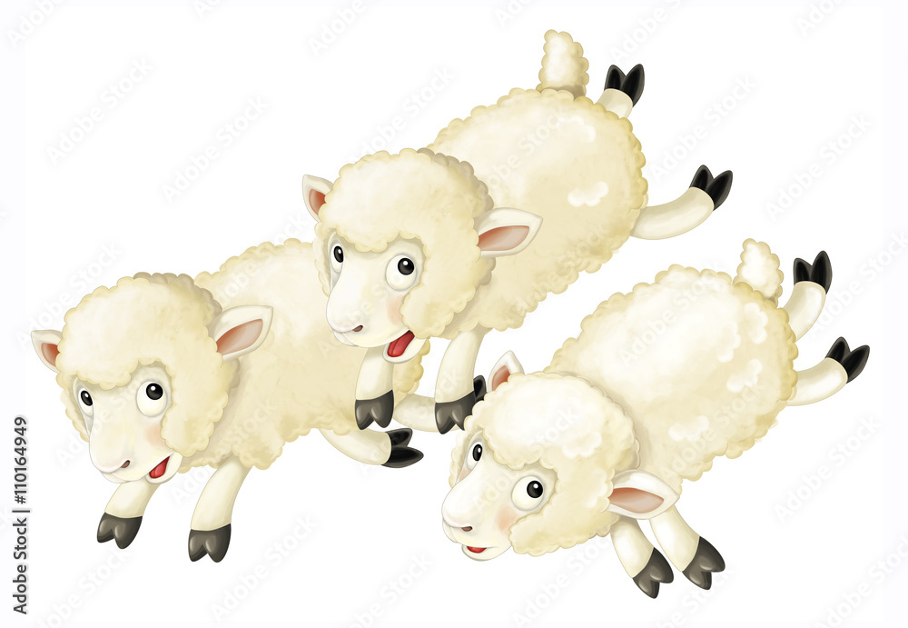 Cartoon sheep - isolated - illustration for the children Stock ...