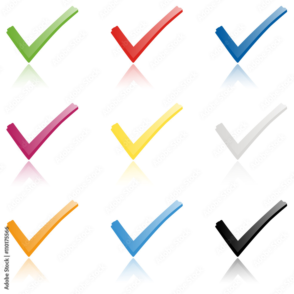 collection colored check marks Stock Vector | Adobe Stock