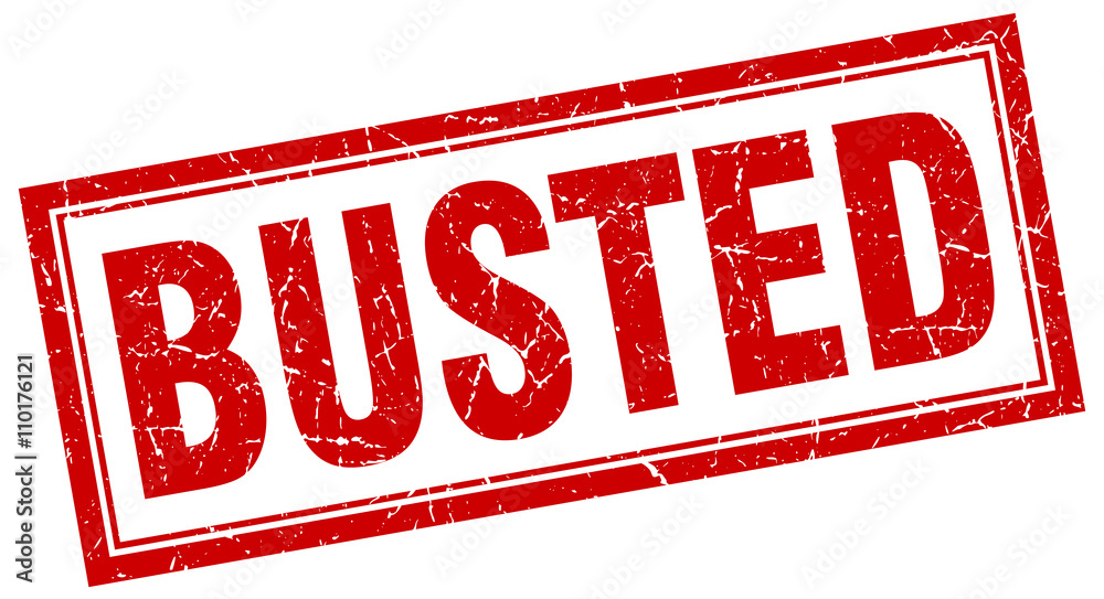 busted red grunge square stamp on white Stock Vector | Adobe Stock