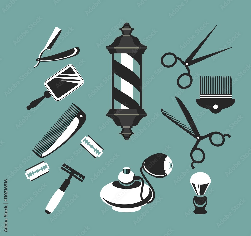 barber shop set Stock Vector | Adobe Stock
