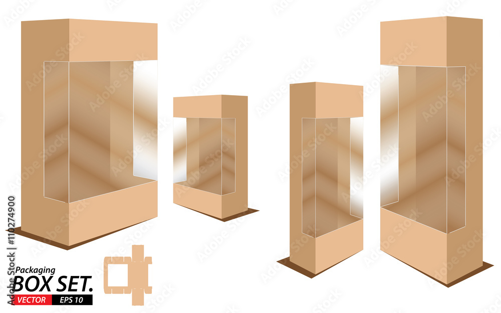 Packaging Box Design. Box set isolated on white background. Stock ...