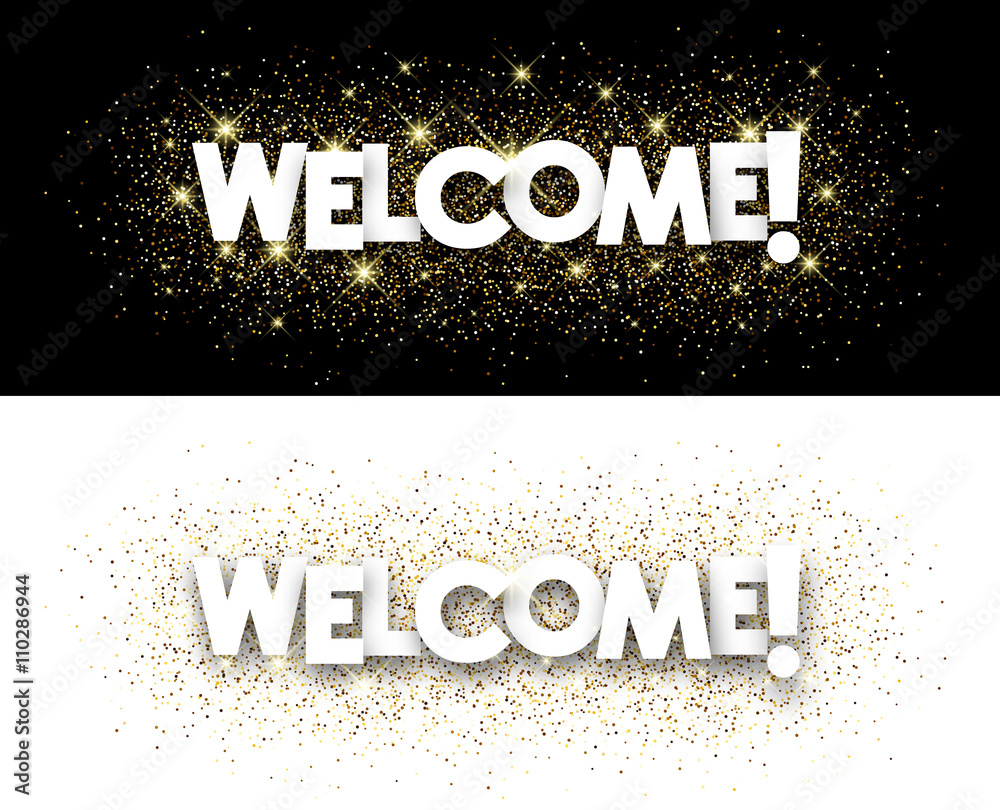 Welcome paper banners. Stock Vector | Adobe Stock