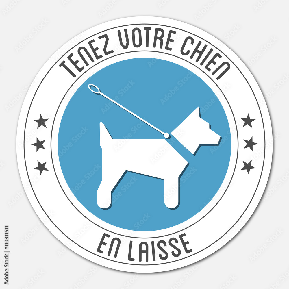 Logo chien en laisse. Stock Vector | Adobe Stock