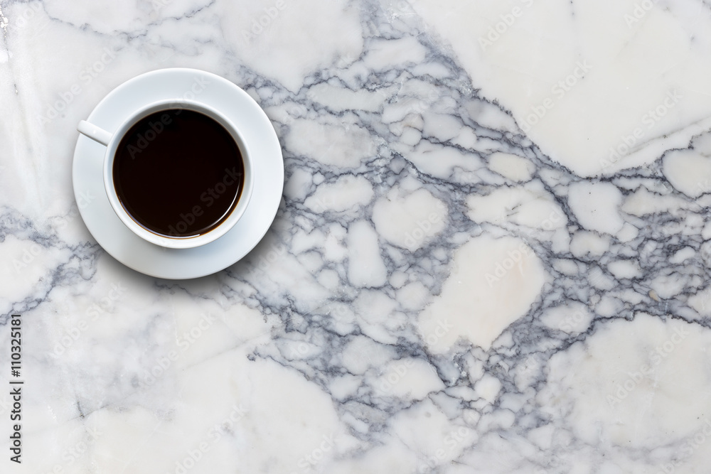White coffee cup on stone table background top view Stock Photo | Adobe ...