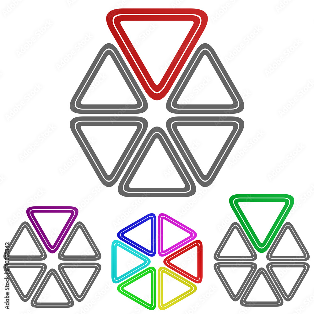 Triangle logo vector design set Stock Vector | Adobe Stock