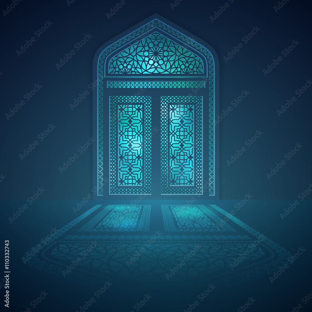 Islamic background design mosque window with light shadow Stock Vector ...