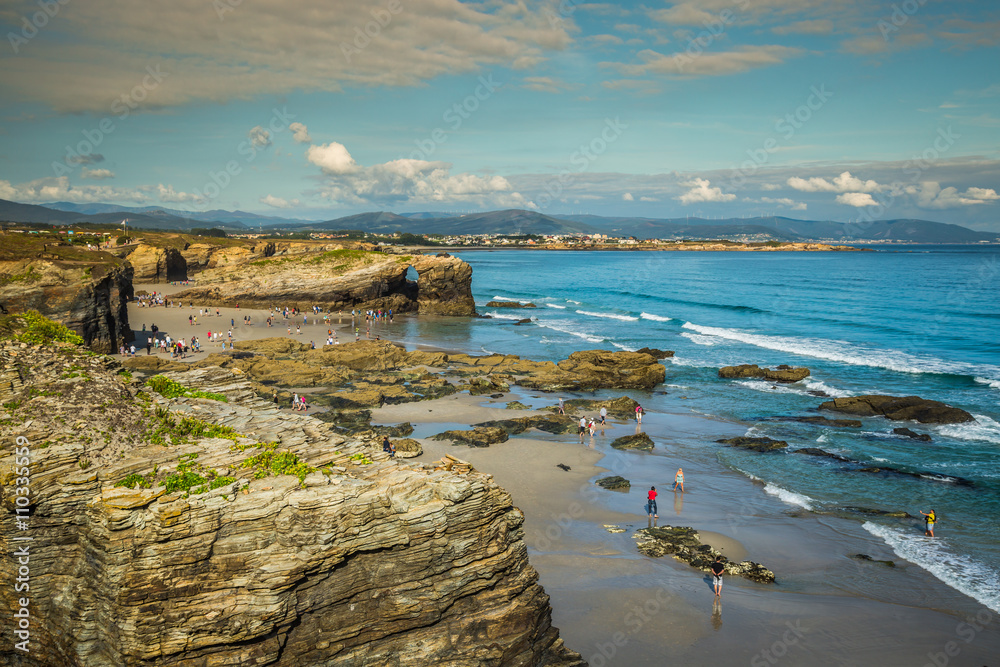 Famous Spanish destination, Cathedrals beach (playa de las cated Stock ...