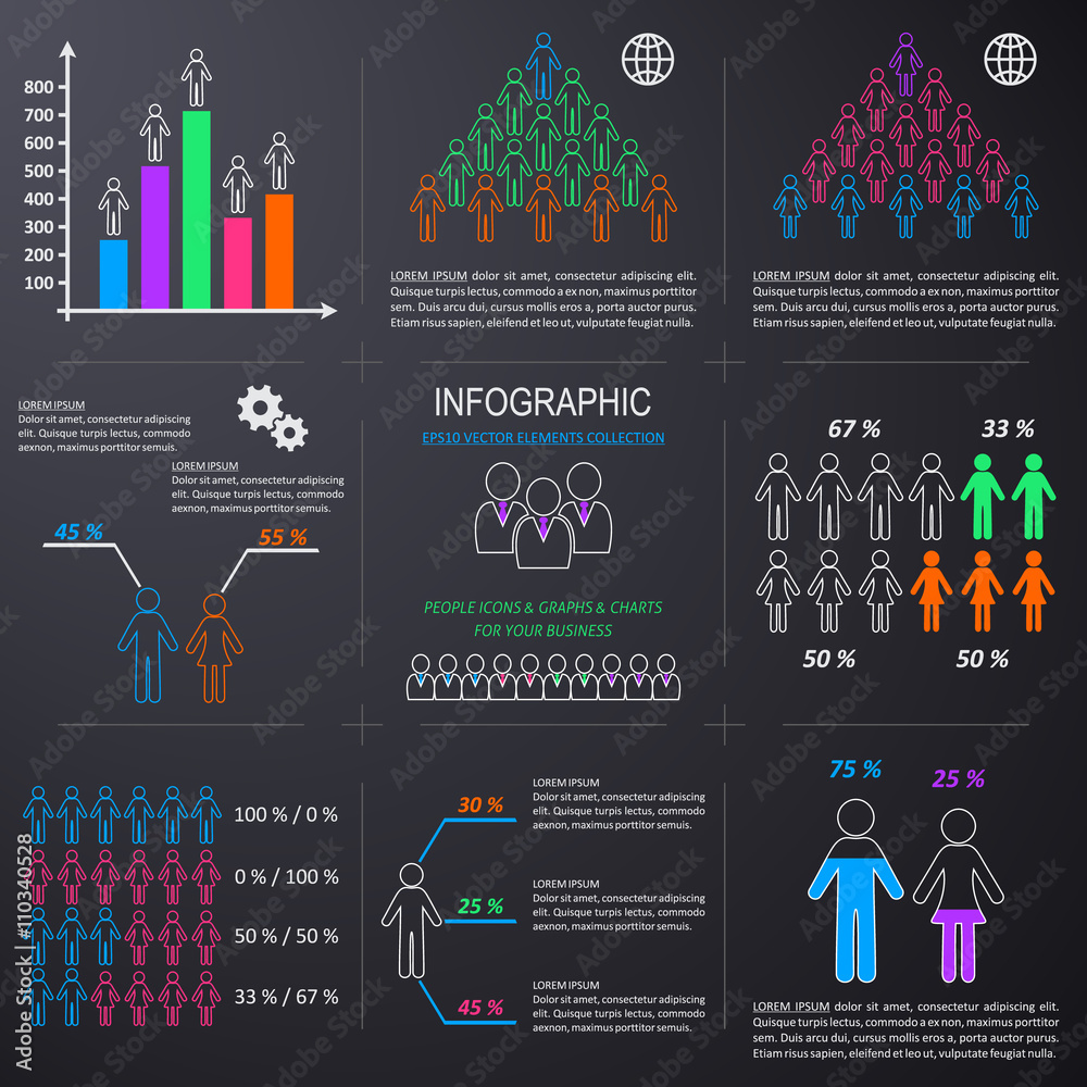 Vector infographic people icons collection Stock Vector | Adobe Stock