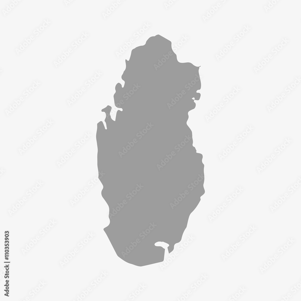 Map of Qatar in gray on a white background Stock Vector | Adobe Stock