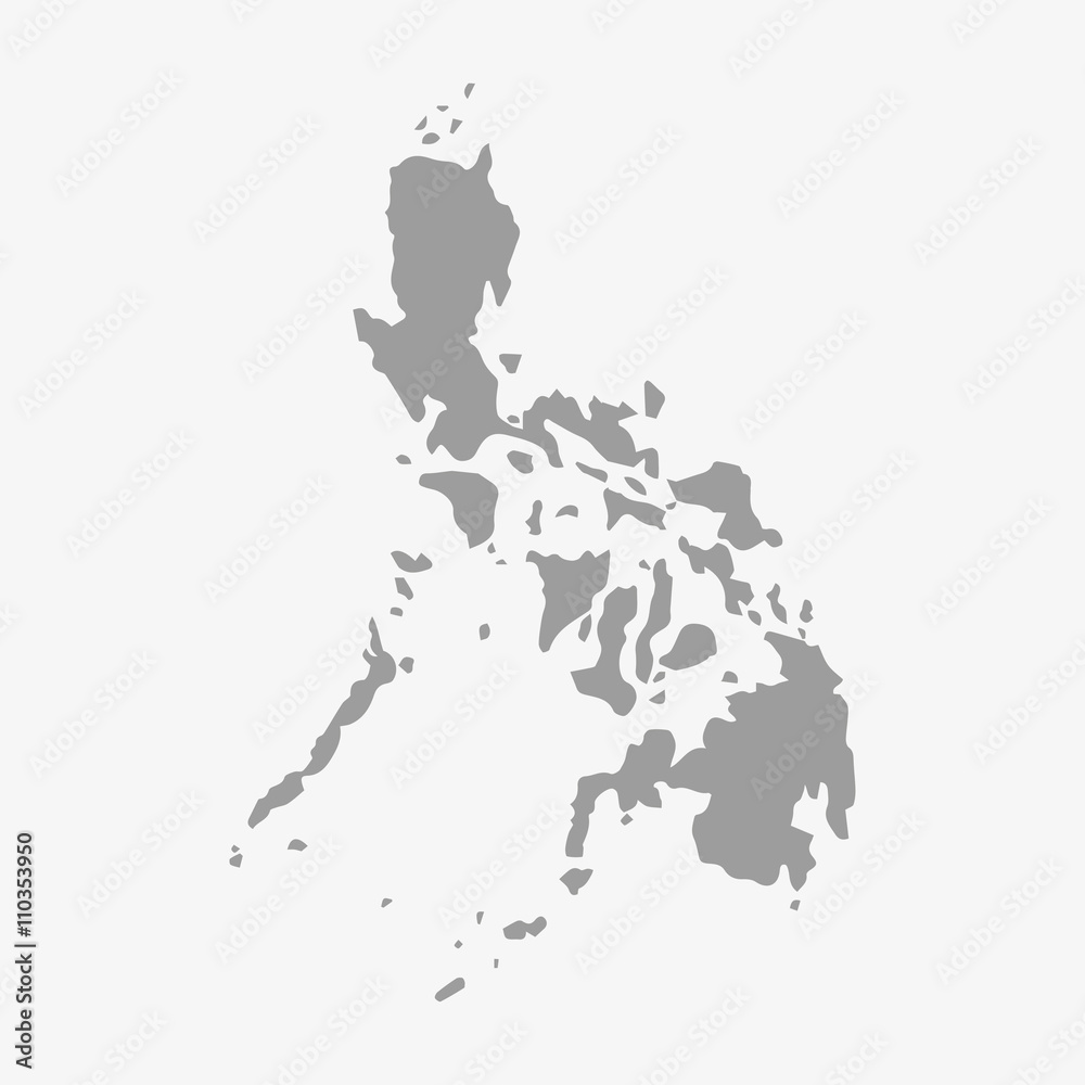 Philippines map in gray on a white background Stock Vector | Adobe Stock