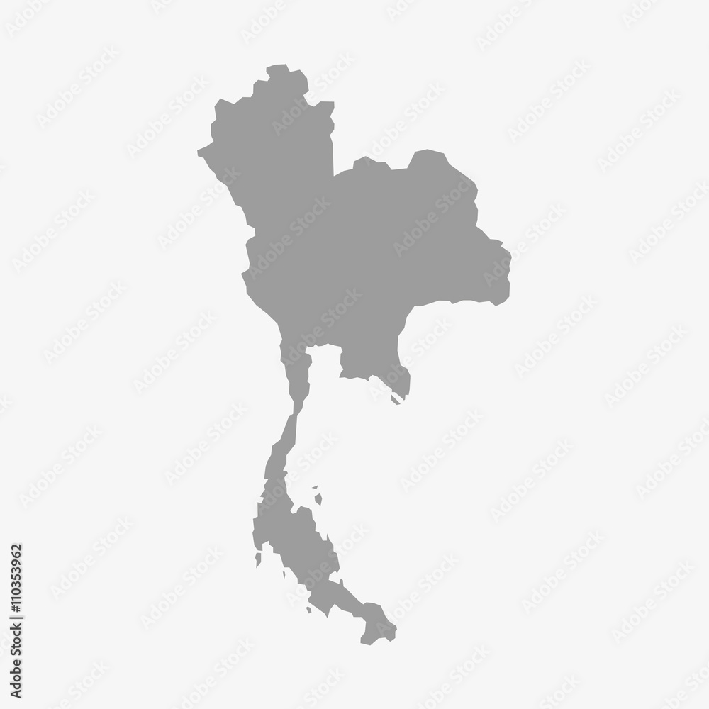 Thailand map in gray on a white background Stock Vector | Adobe Stock