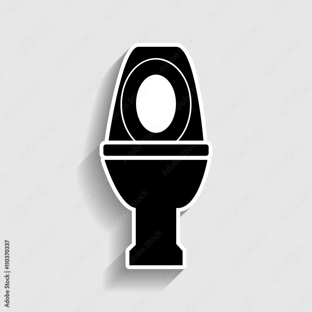 Toilet sign. Sticker style icon Stock Vector | Adobe Stock