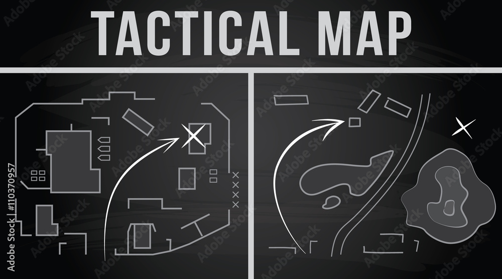 Tactical map of the fighting. Vector illustration Stock Vector | Adobe ...