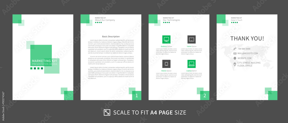 Stockvector Marketing kit presentation vector template. Modern business ...