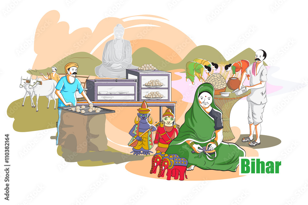 People and Culture of Bihar, India Stock Vector | Adobe Stock