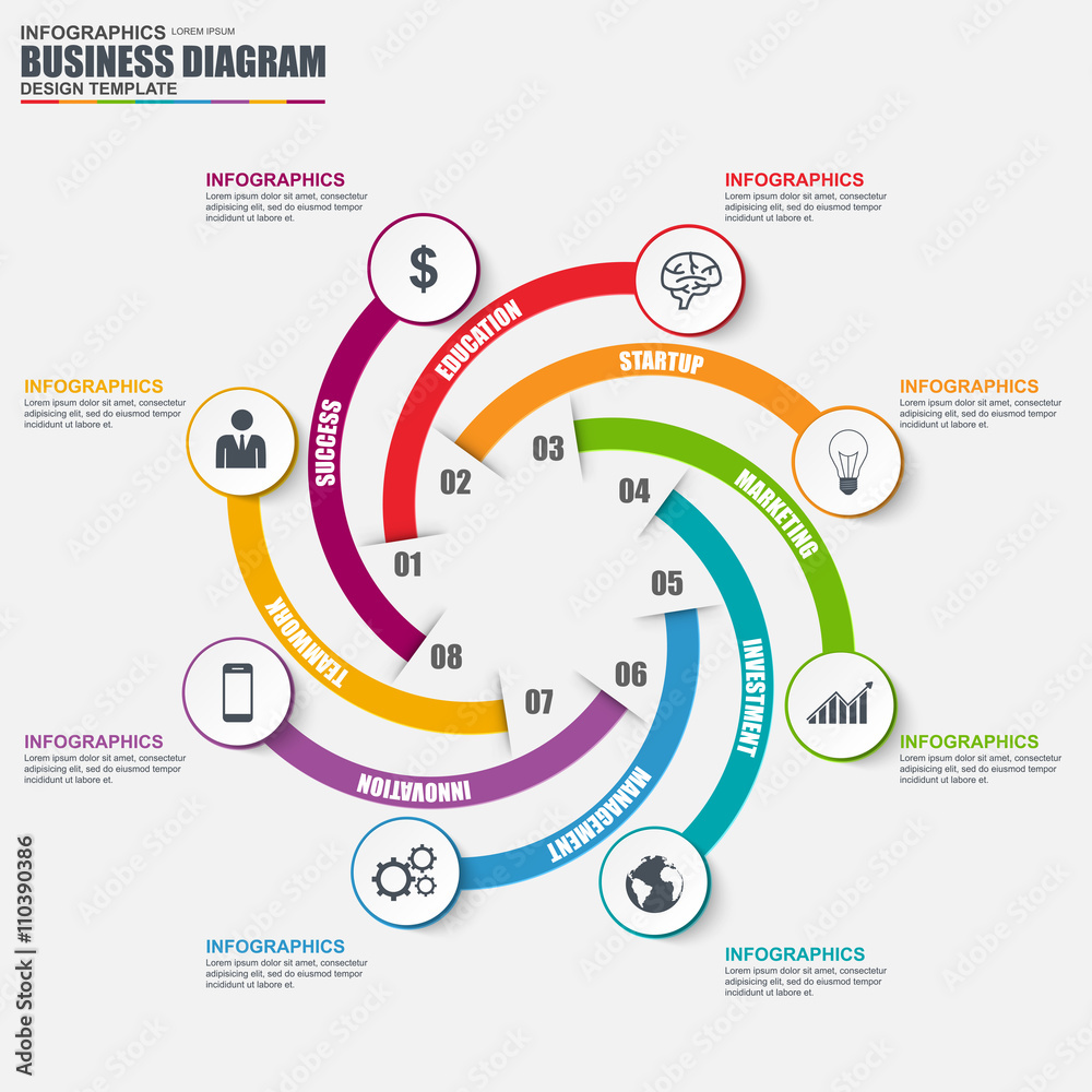 Infographic circular diagram vector design template Stock Vector ...