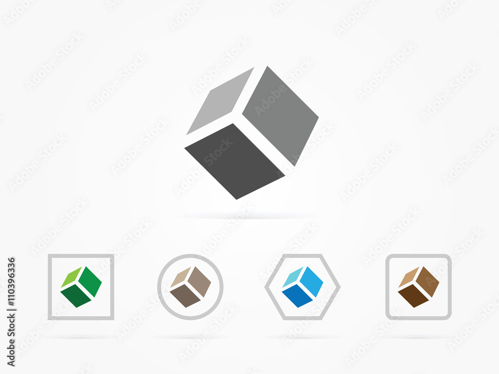 Simple Cube logo Stock Vector | Adobe Stock