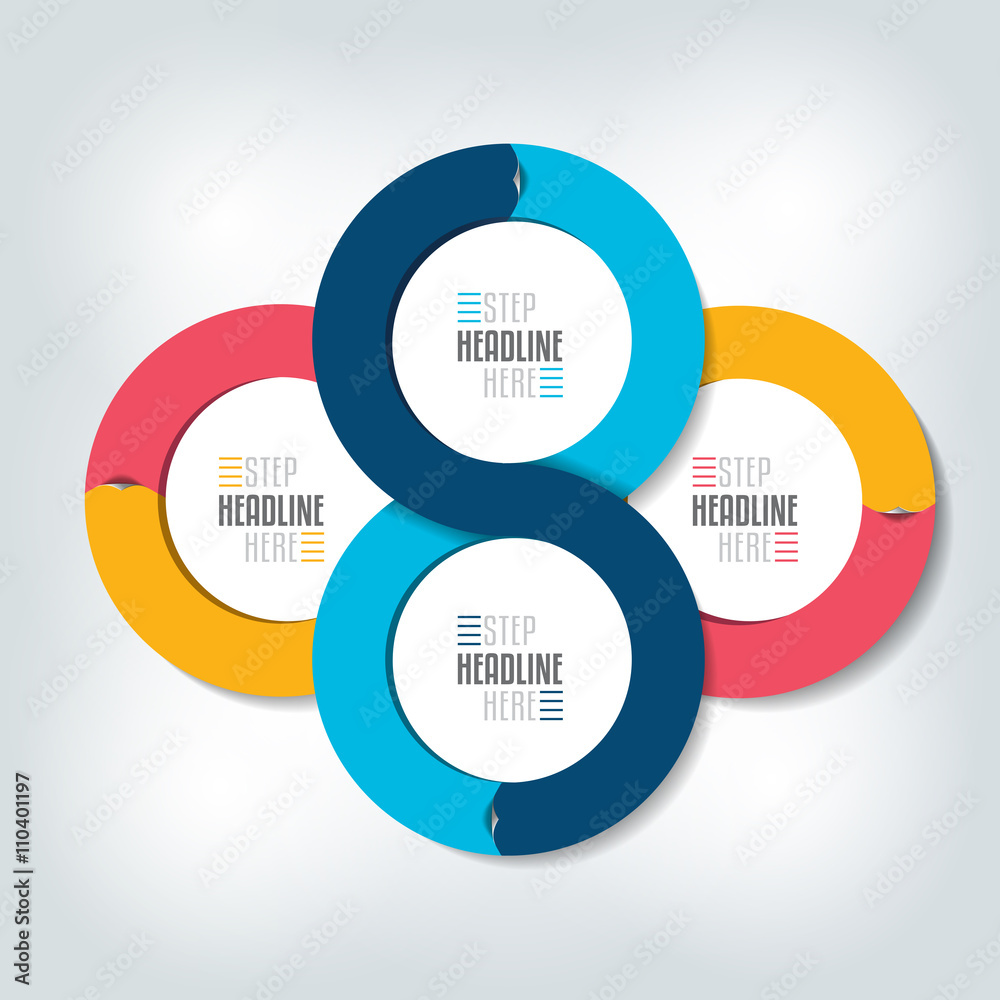 Circle infographic diagram, scheme, chart, presentation, 4 option ...