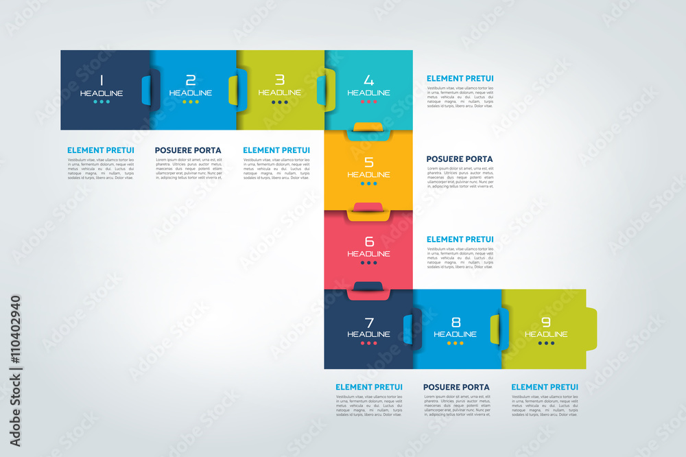 Step by step template, chart, diagram, scheme, infographic. Vector ...