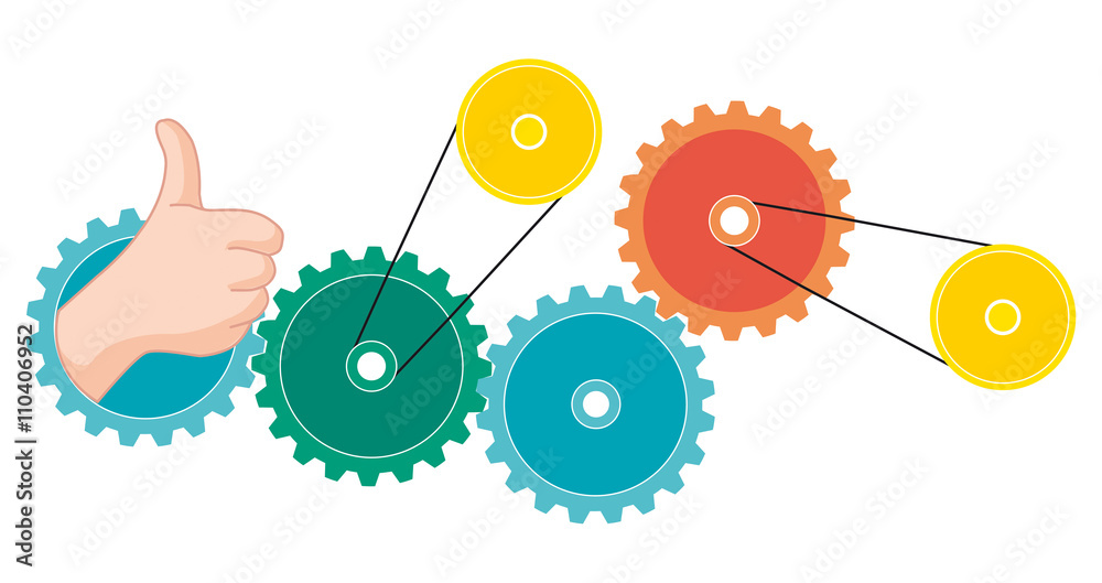 Engranajes funcionando ok Stock Vector | Adobe Stock