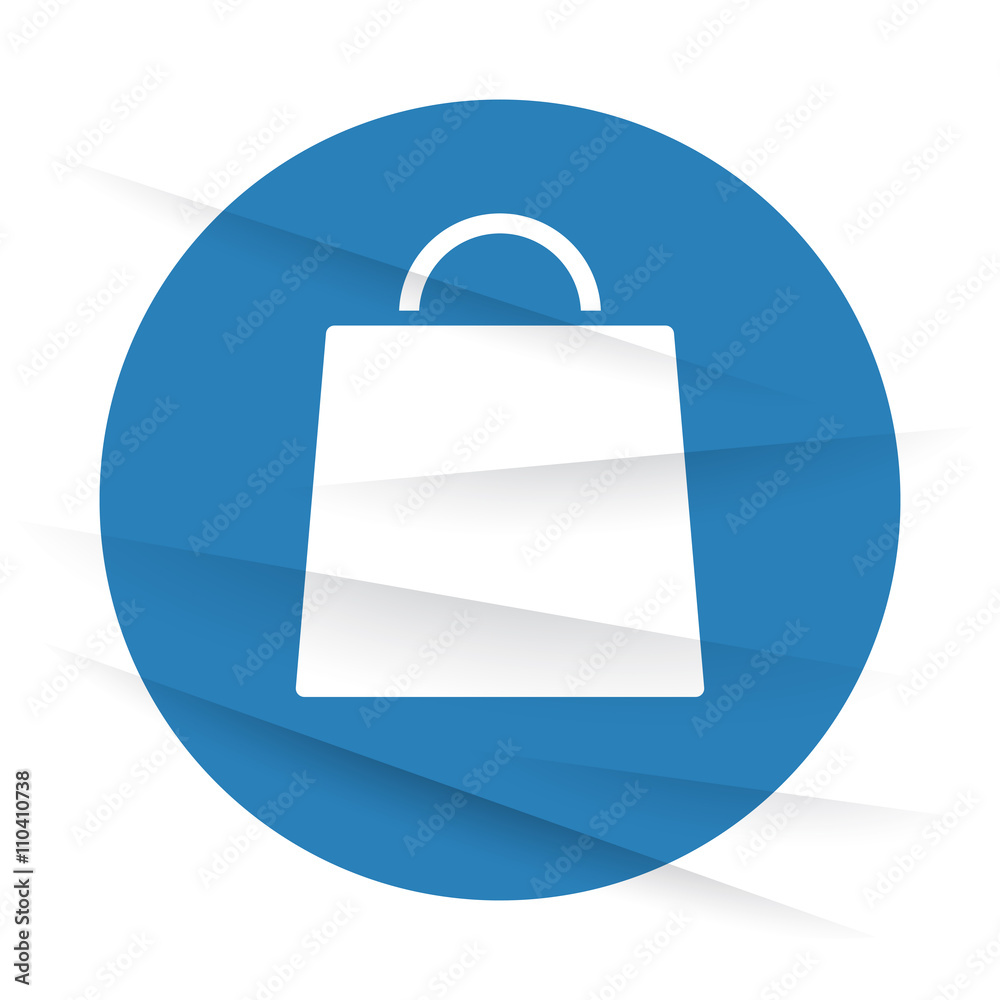 White Shopping Bag icon label on wrinkled paper Stock Vector | Adobe Stock