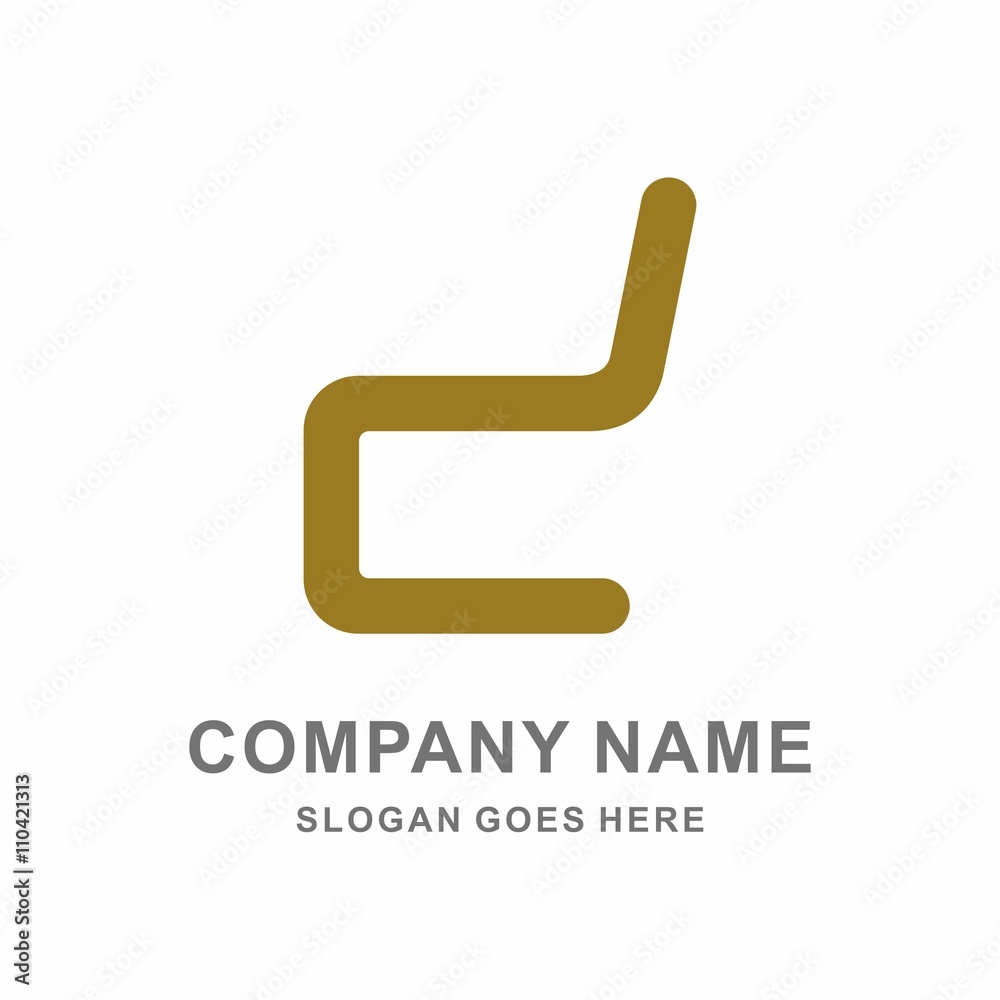 Simple Chair Shape Vector Logo Template Stock Vector | Adobe Stock