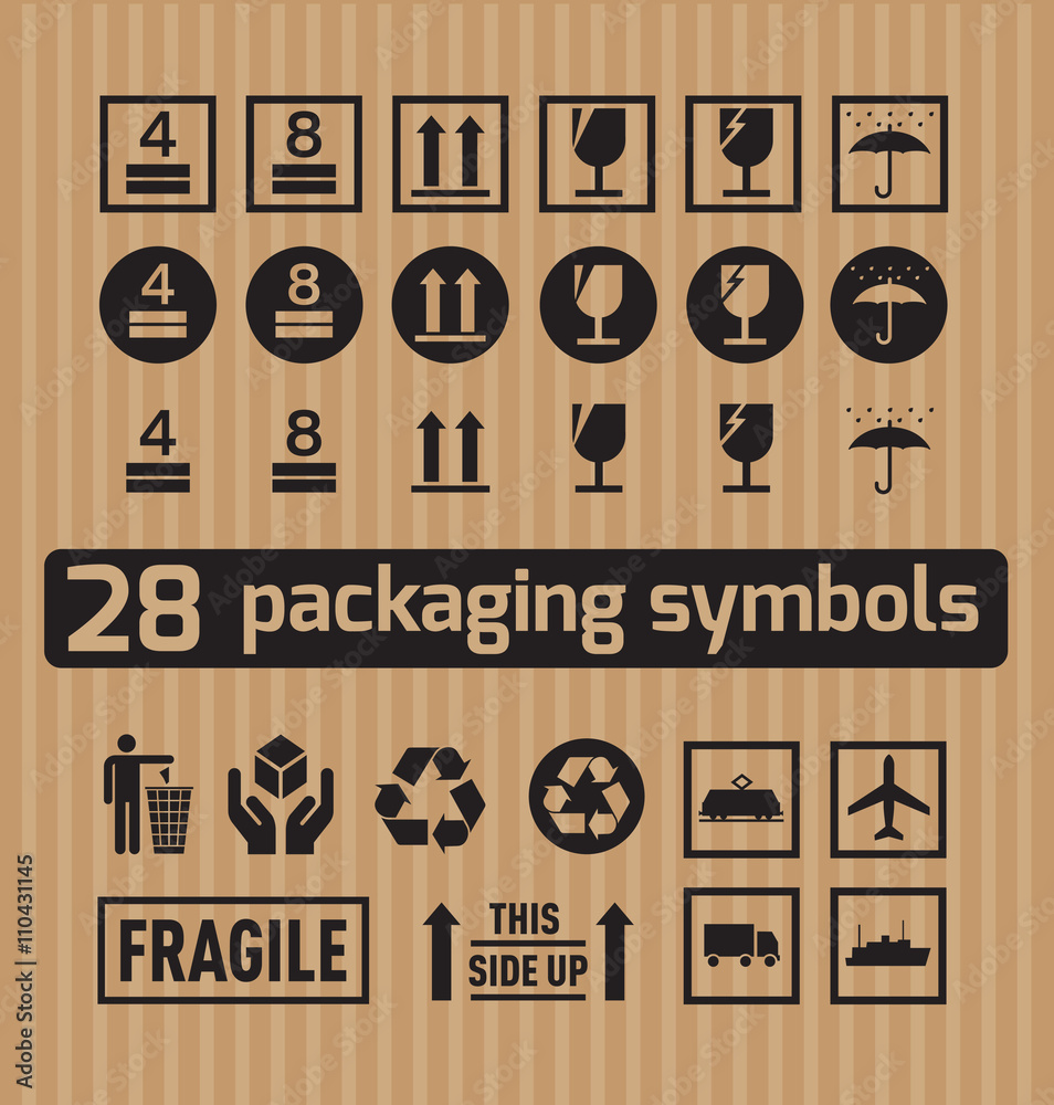 packaging symbols Stock Vector | Adobe Stock