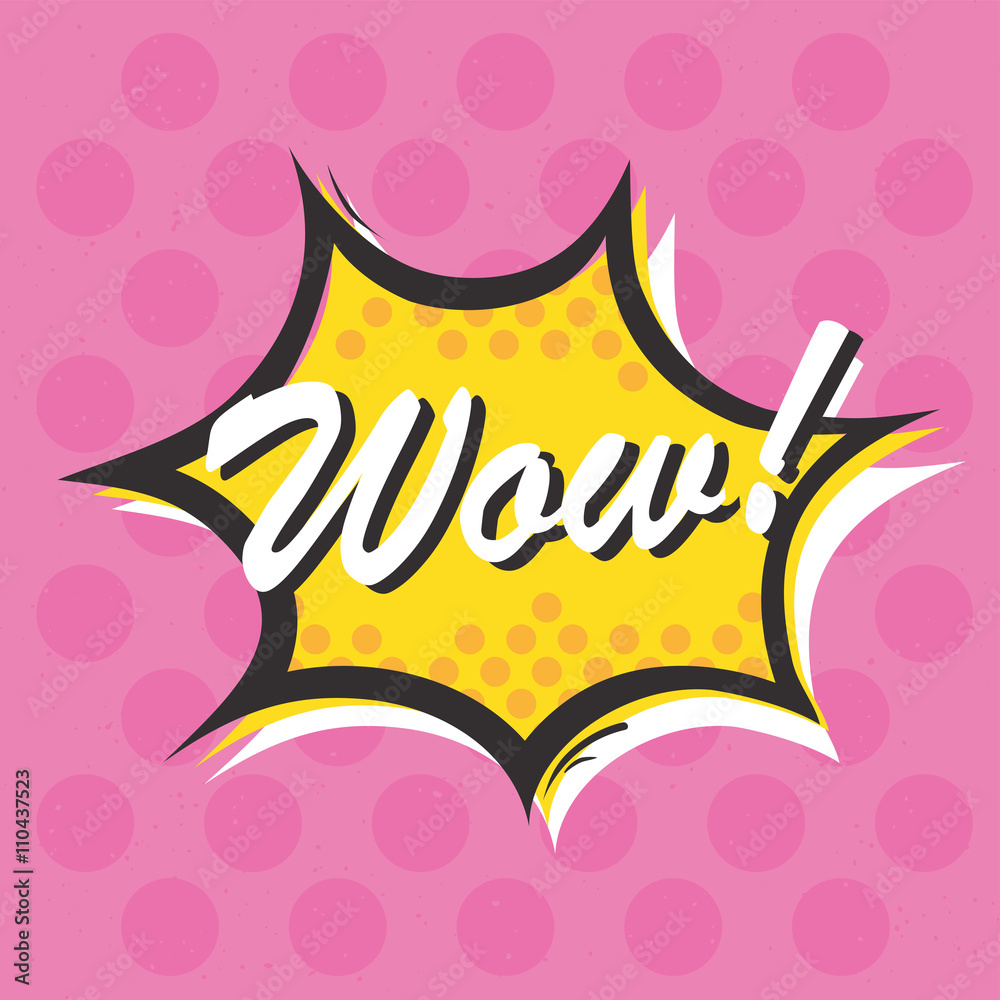 Pop art style Wow isolated vector sticker Stock Vector | Adobe Stock