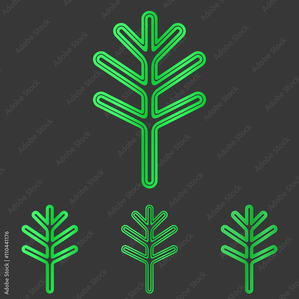 Green line plant logo design set Stock Vector | Adobe Stock