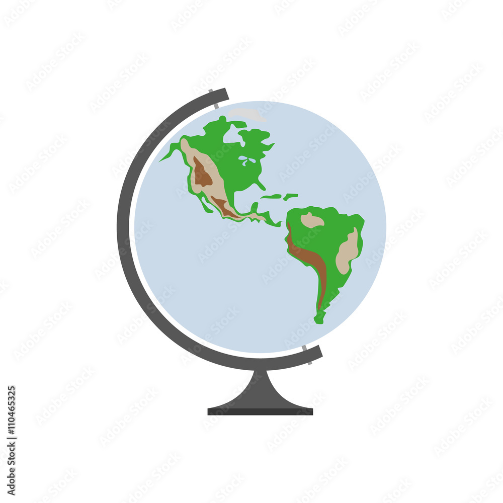 Desktop globe. Western hemisphere. Vector illustration Stock Vector ...