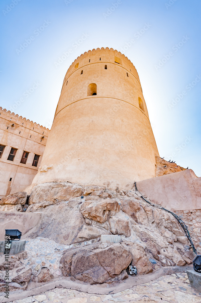 Rustaq Fort in Al Batinah Region, Oman. It is located about 175 km to ...