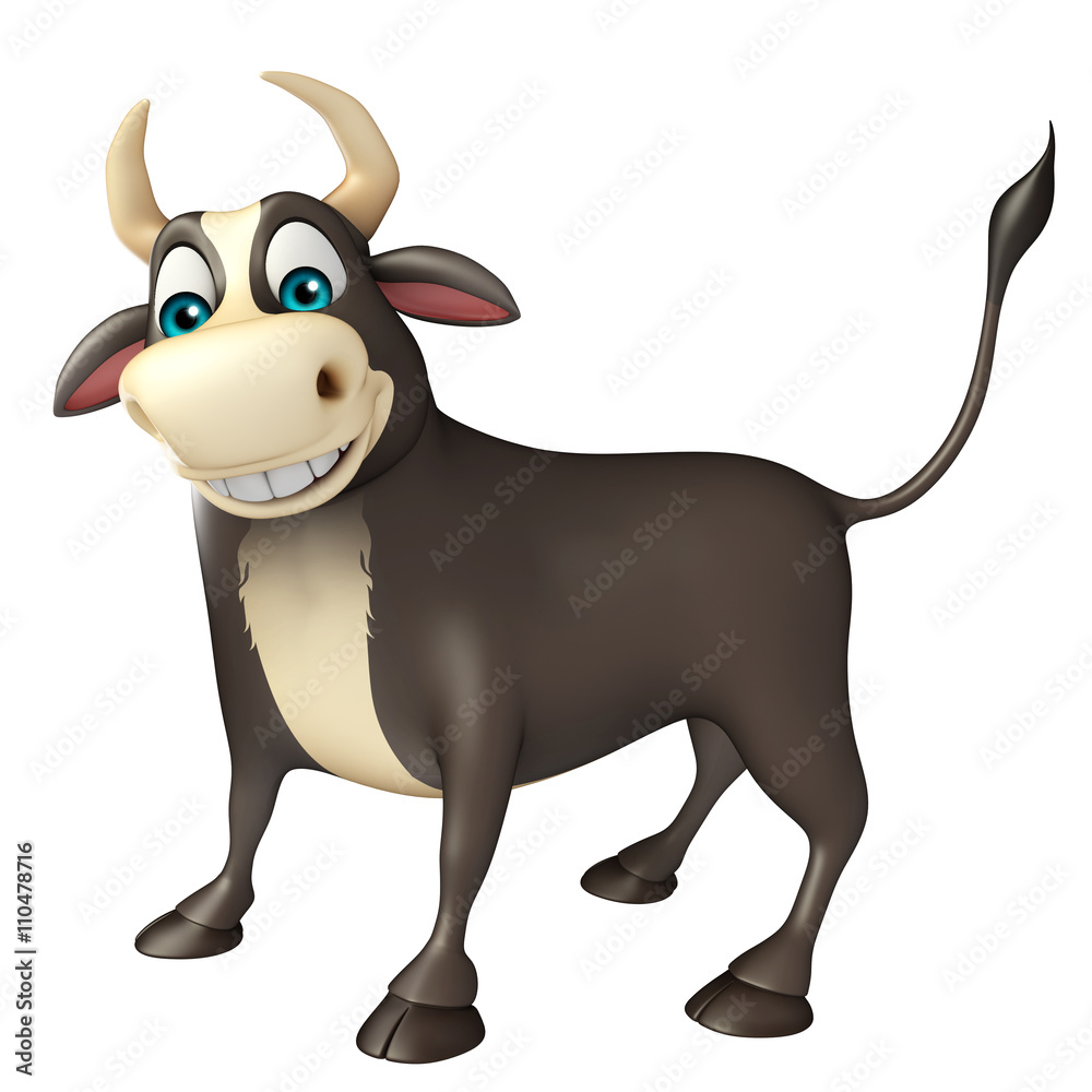 Bull cartoon character Stock Illustration | Adobe Stock