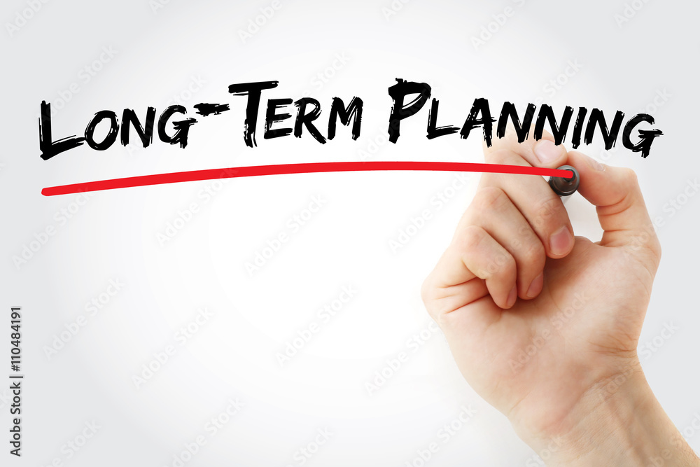 Hand writing Long-Term Planning with marker, concept background Stock ...