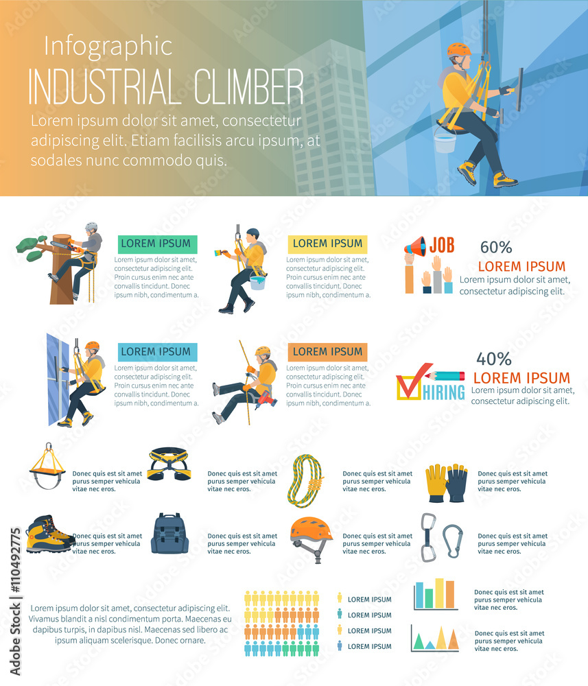 Infographic Climber Illustration Stock Vector | Adobe Stock