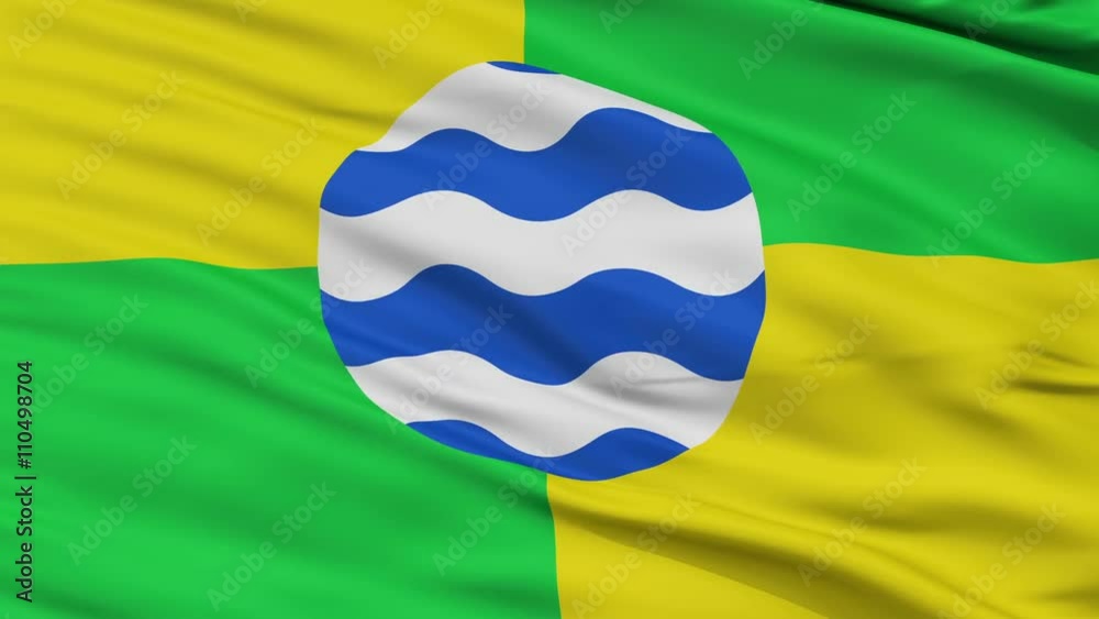 Nairobi Capital City Flag of Kenya, Close Up Realistic 3D Animation ...