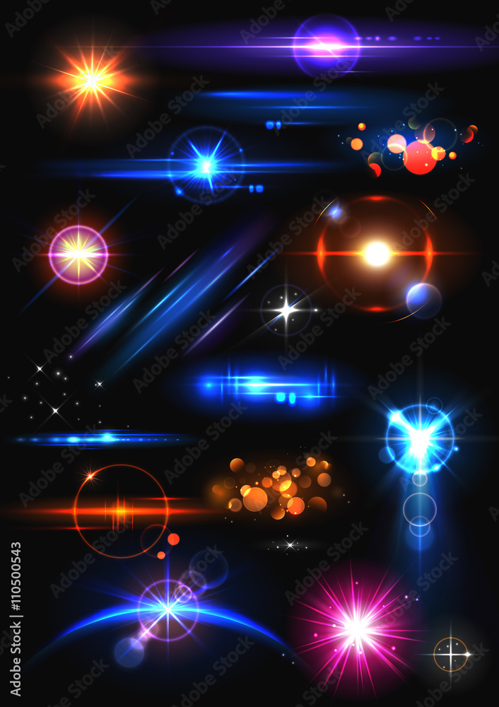 Realistic Lens Flare and Light Effect Element Stock Vector | Adobe Stock