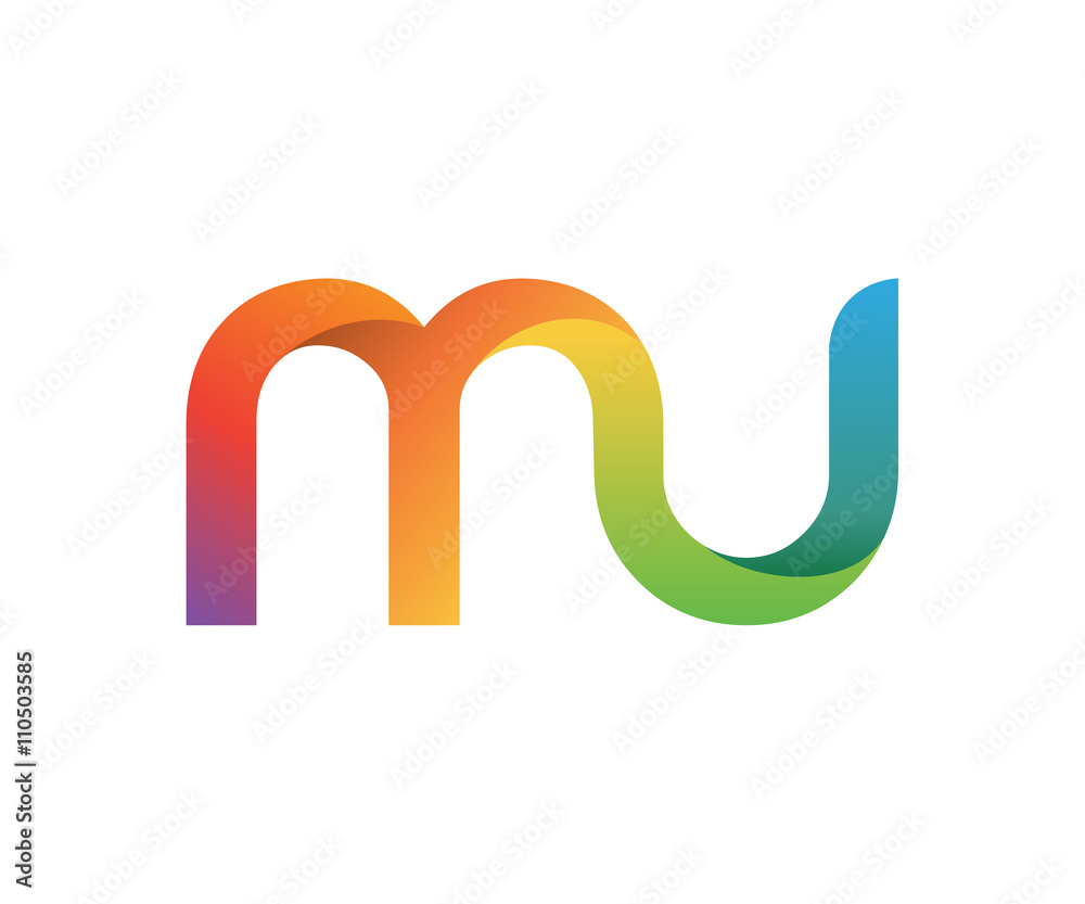 Colorful Letter M U Logo Stock Vector | Adobe Stock