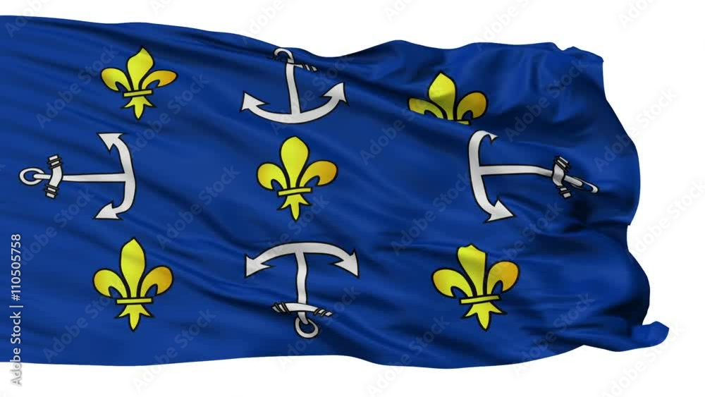 Vidéo Stock Port Louis Capital City Flag of Mauritius, Isolated ...