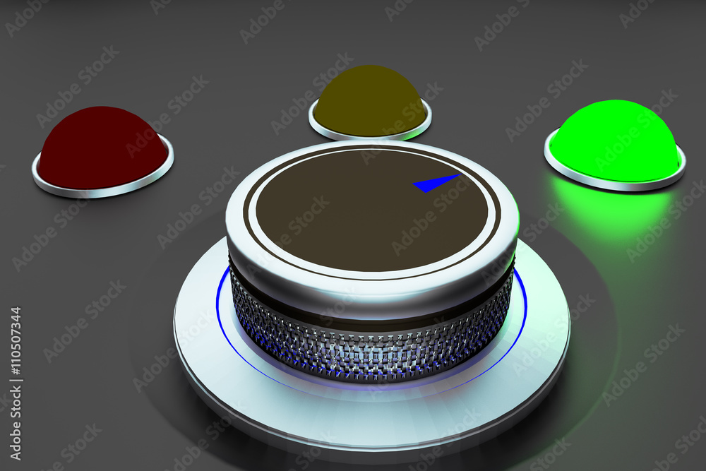 Rotary knob with colored button-display Stock-Illustration | Adobe Stock