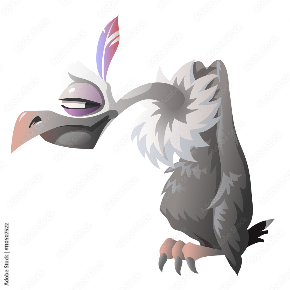 Cartoon cute vulture isolated. Series characters Stock Vector | Adobe Stock