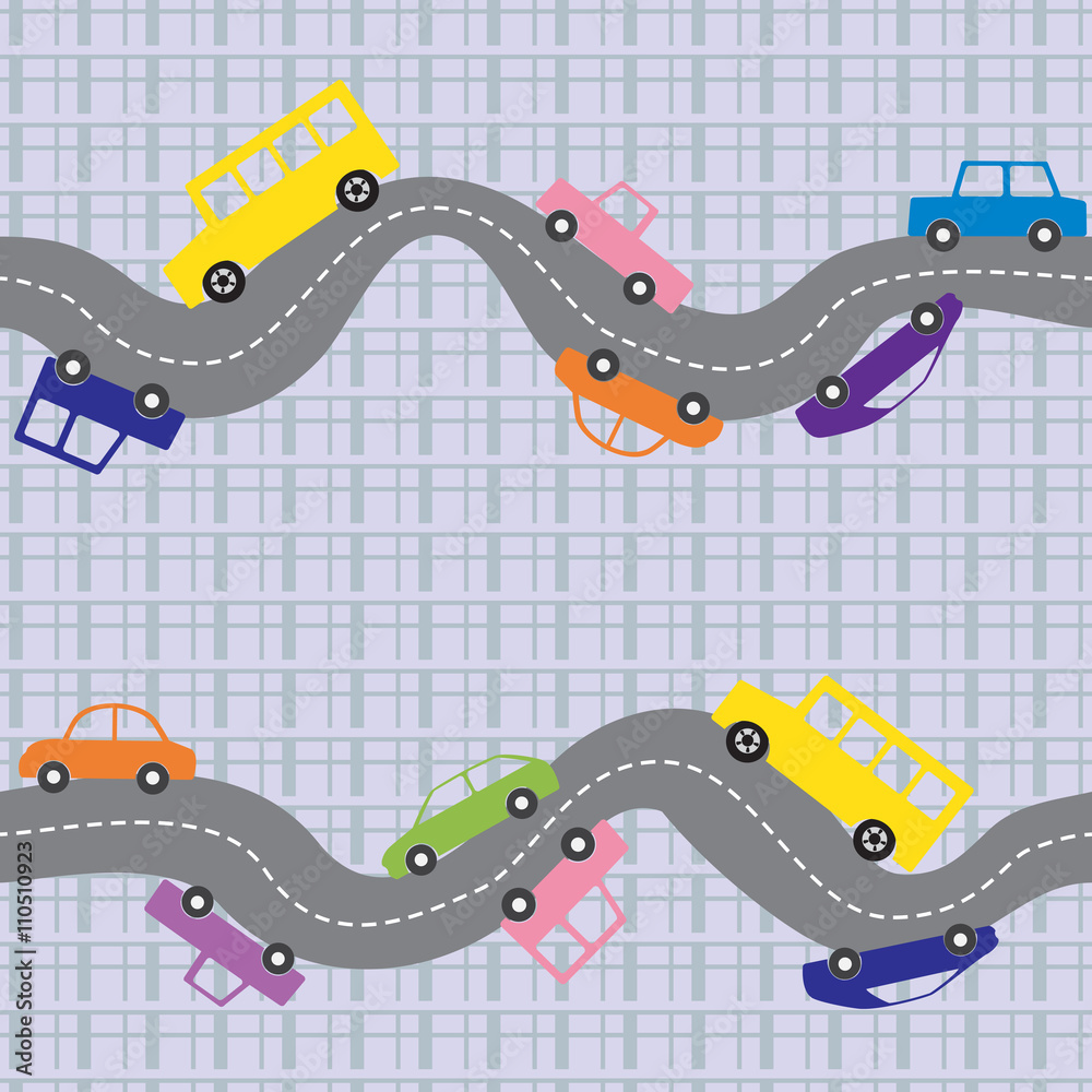 Seamless road background Stock Vector | Adobe Stock