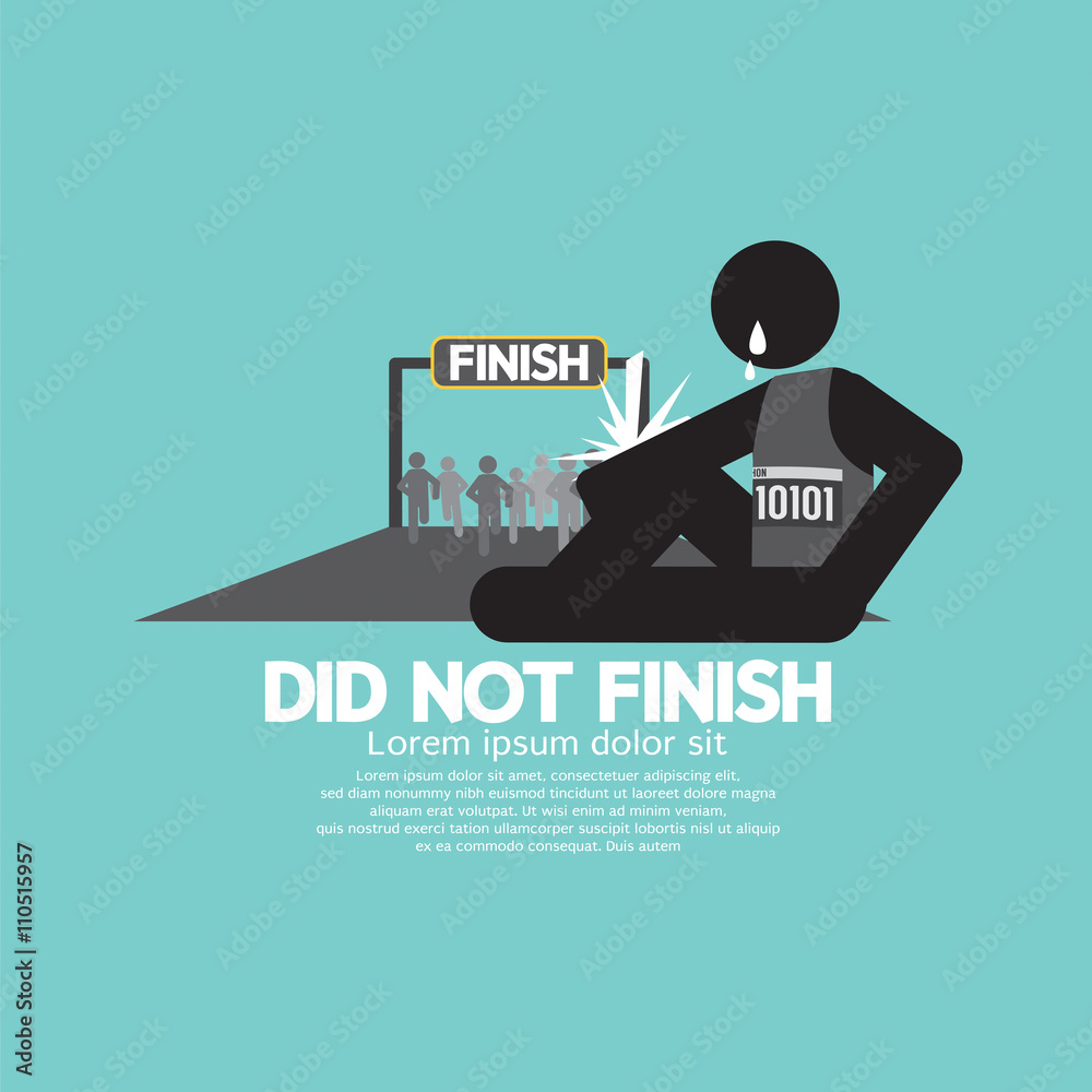 Black Symbol Did Not Finish Vector Illustration. Stock Vector | Adobe Stock