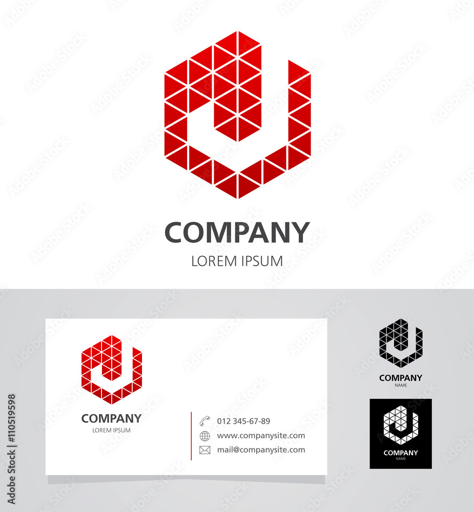 Letter J - Logo Design Element with Business Card - illustration Vector ...