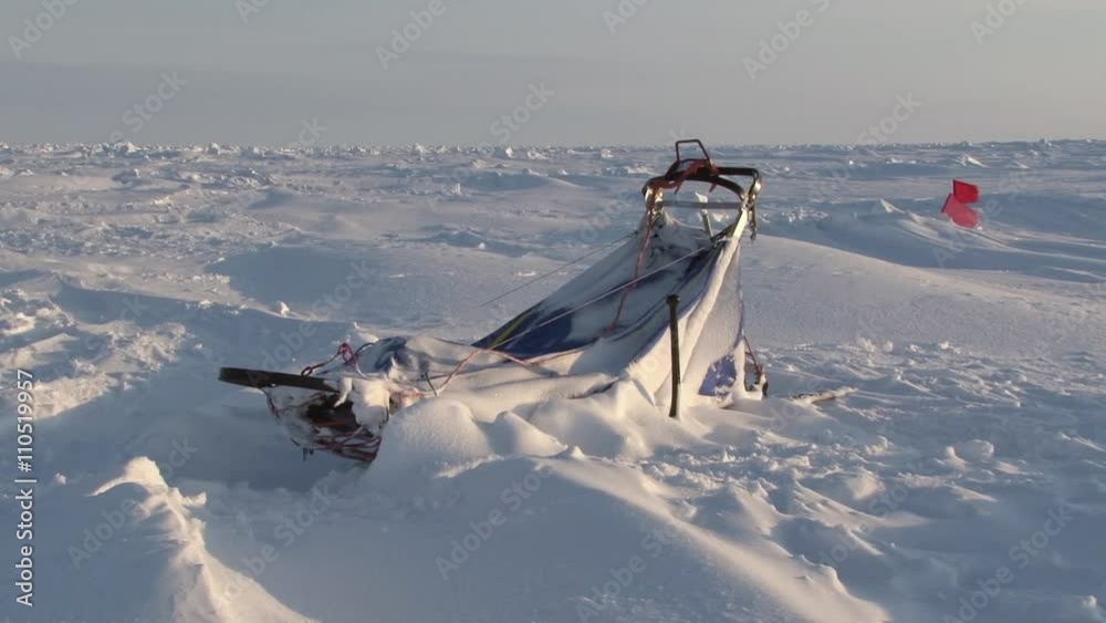 Ice Camp Barneo Arctic near the North Pole. Drift station on frozen ...