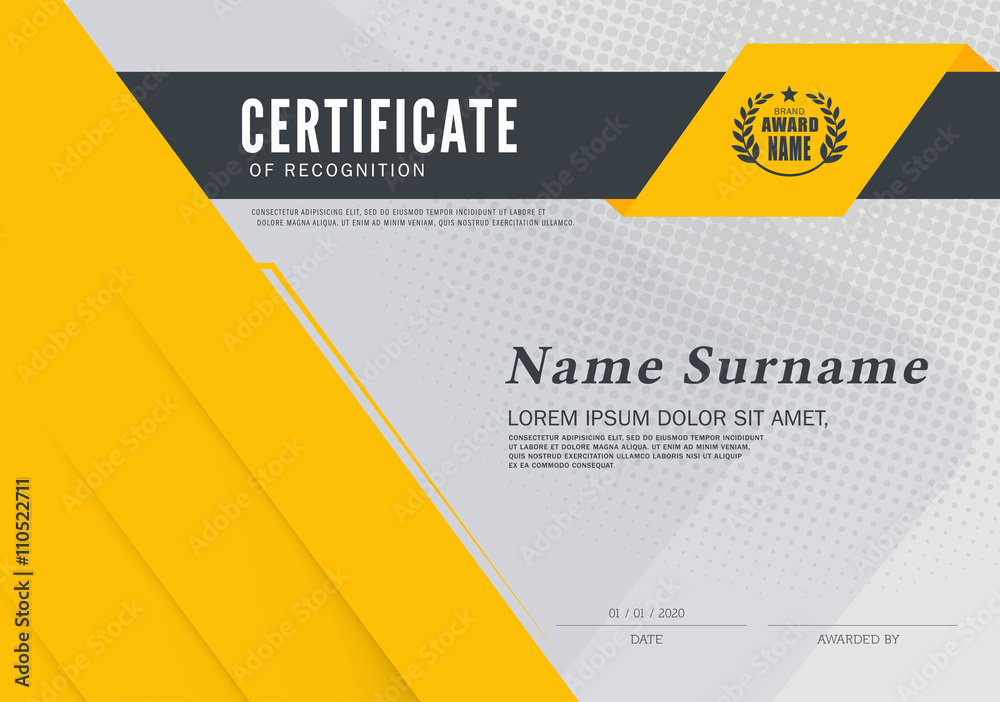 Certificate of achievement frame design template Stock Vector | Adobe Stock