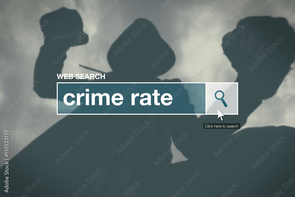 Crime rate web search bar glossary term Stock Photo | Adobe Stock