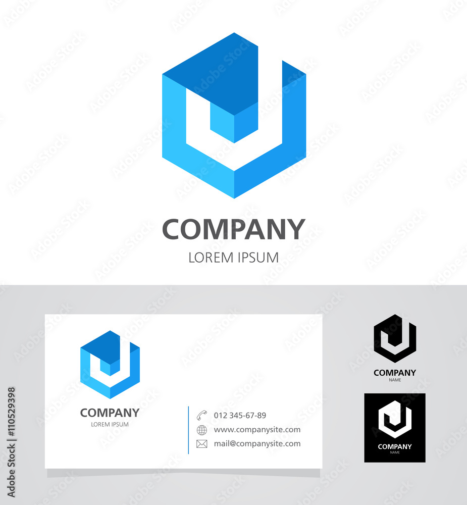 Letter J - Logo Design Element with Business Card - illustration Vector ...