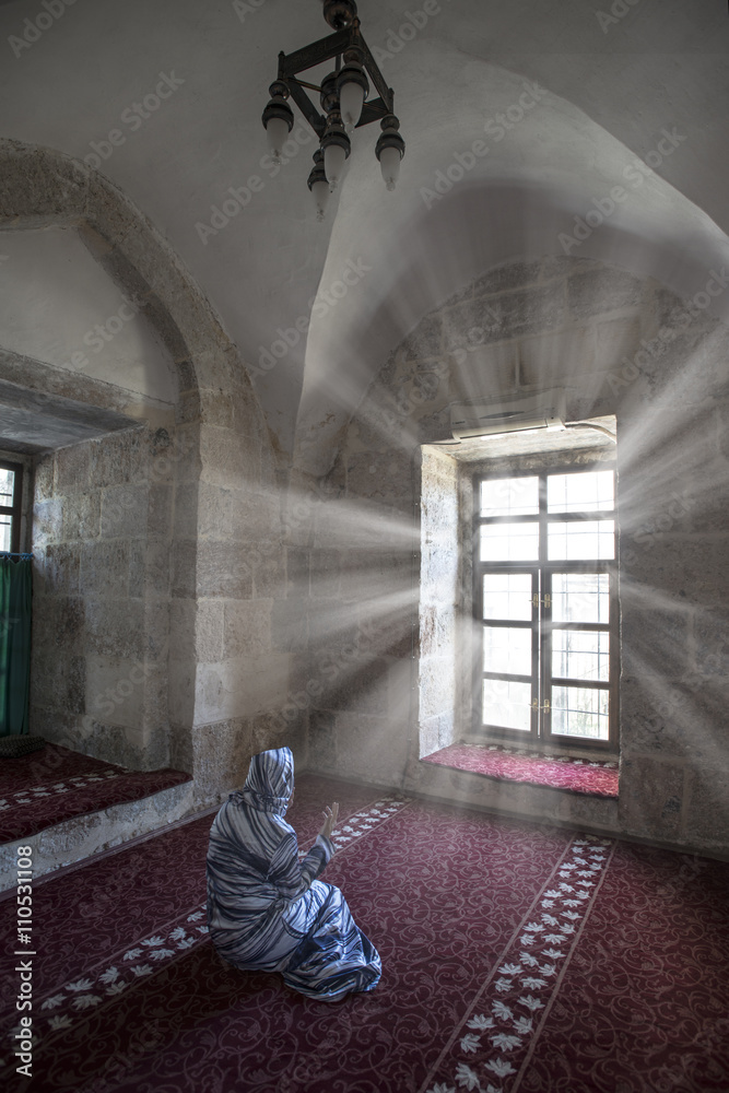 Muslim Women Praying In Mosque Stock Photo | Adobe Stock