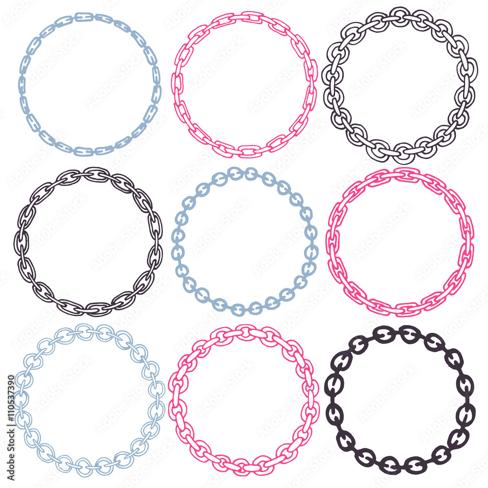 Set of 9 decorative circle border frames Stock Vector | Adobe Stock